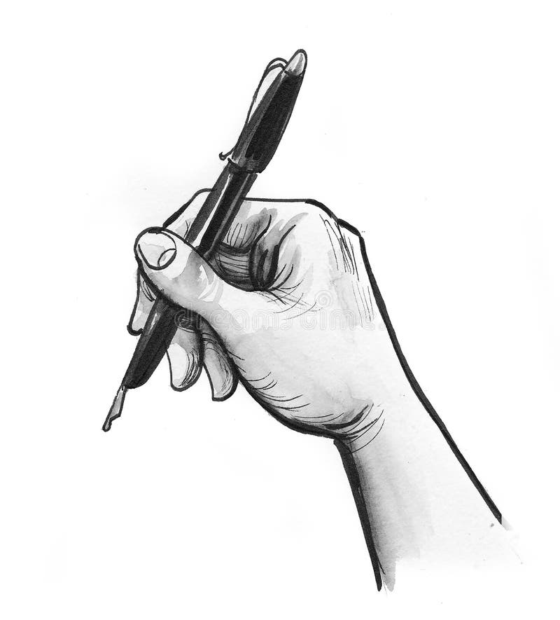 Hand and pen stock illustration. Illustration of signing - 161133469