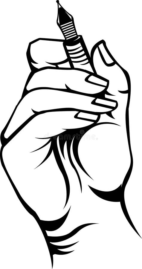 The hand with a pen stock illustration. Illustration of instrument ...