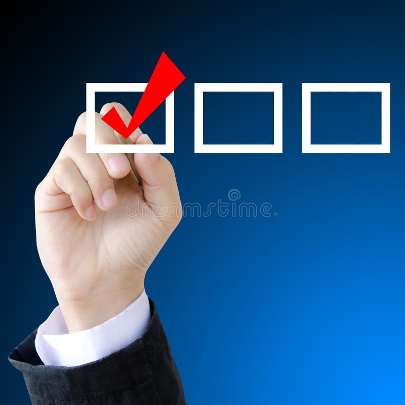 Hand with Pen Mark the Check Boxes Stock Photo - Image of concept ...