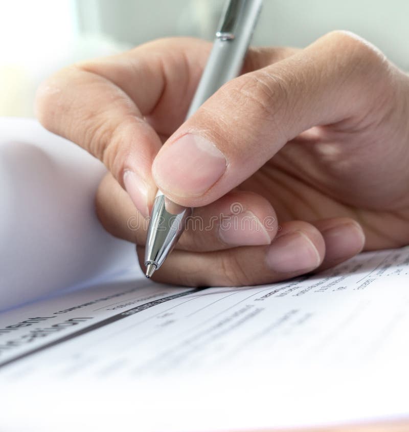 Man S Hand Filling Application Form Stock Photo - Image of check, boxes ...