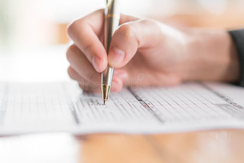 Hand with Red Pen Proofreading a Manuscript Stock Image - Image of ...