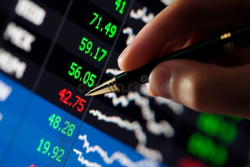 Hand and Pen Pointer, Chart Stock Image - Image of information ...