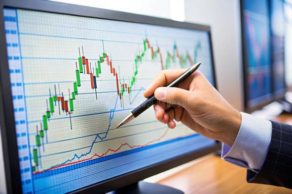 Hand and Pen Pointer, Chart Stock Illustration - Illustration of ...