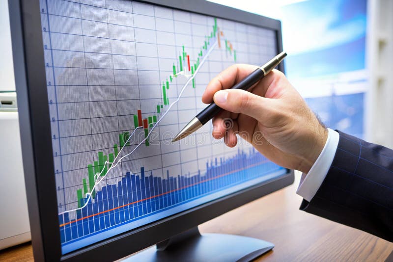 Hand and pen pointer chart stock illustration. Illustration of chart ...