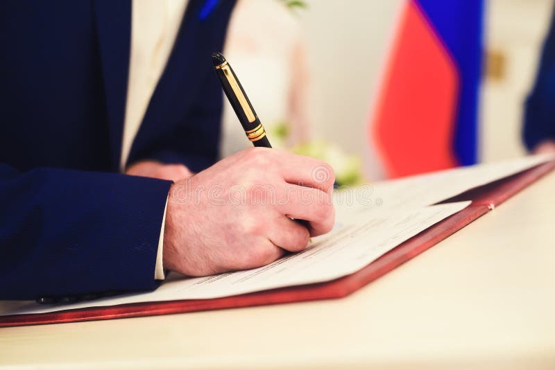 Hand with pen writes stock image. Image of person, form - 109696303