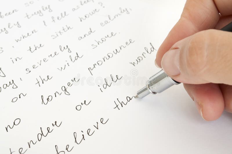 Hand with pen writing stock photo. Image of professional - 19879726