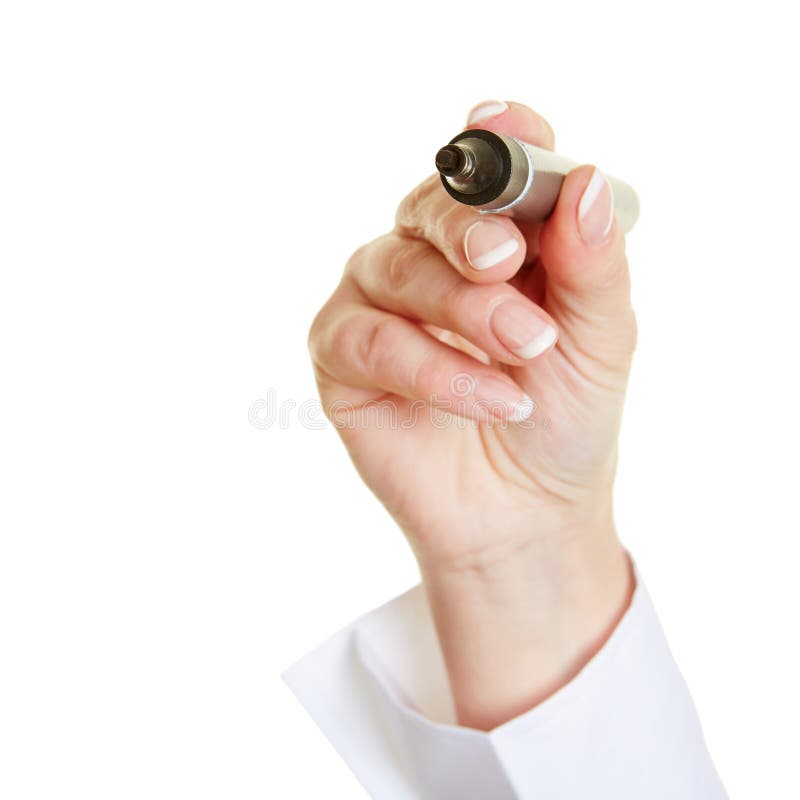 Hand with Pen Writing into the Air Stock Photo - Image of planning ...