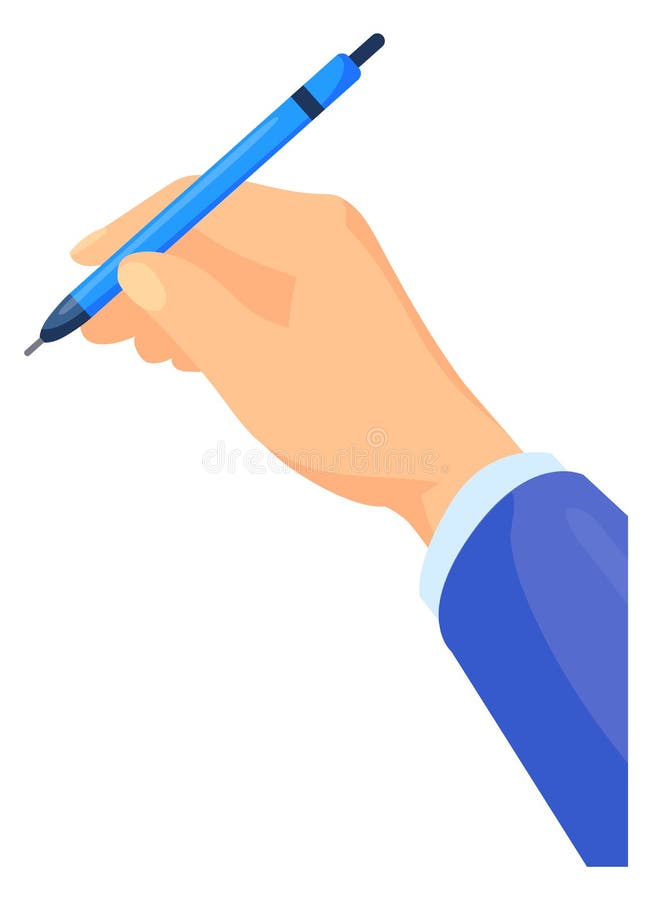 Hand Holding Pen Writing Note Book Stock Illustrations – 287 Hand ...