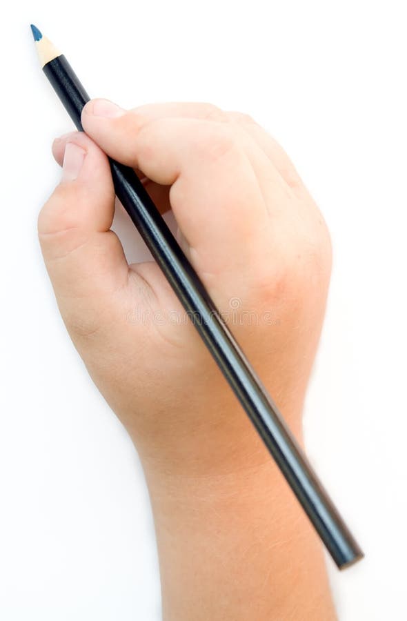 Hand with pencil stock image. Image of hand, childhood - 3094327