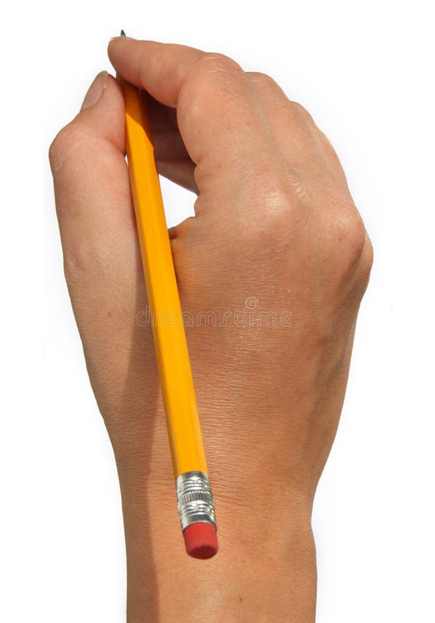 Hand with pencil stock photo. Image of sign, hand, writing - 6448188