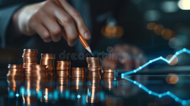 The Stacked Coin Analysis.AI Generated Image Stock Photo - Image of ...