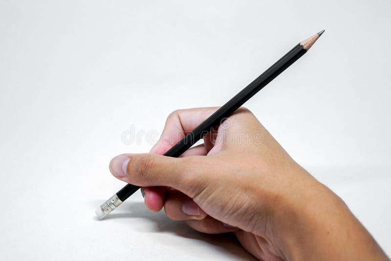 Hand erasing with pencil stock image. Image of hand, back - 495811