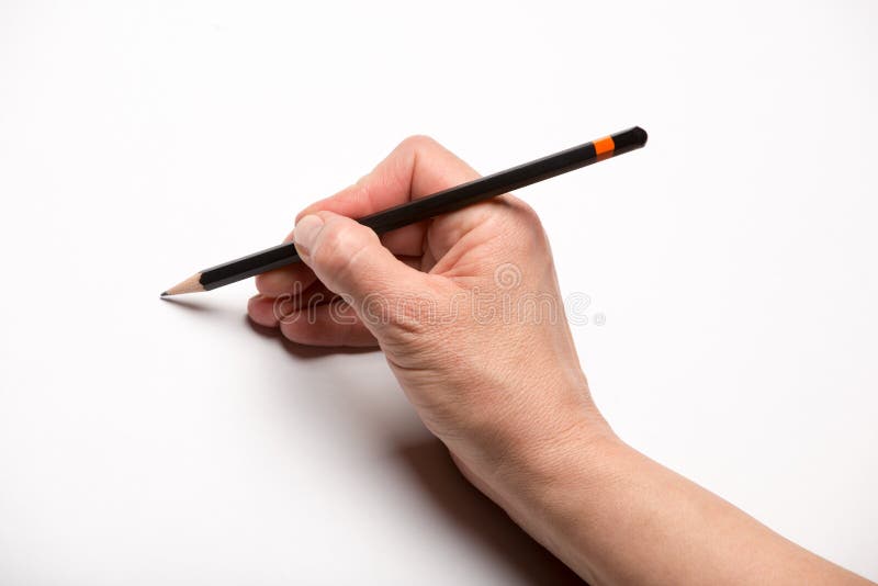 Hand and pencil stock image. Image of blank, paper, drawing - 67128357