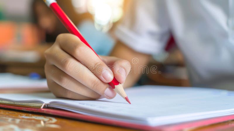A Hand with a Pencil Filling in a Bubble Sheet for a Test.. AI ...
