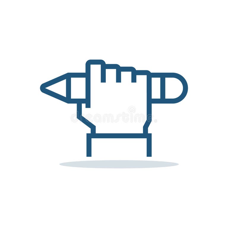 Hand with Pencil Icon. Education, Testing Vector Symbol Stock ...