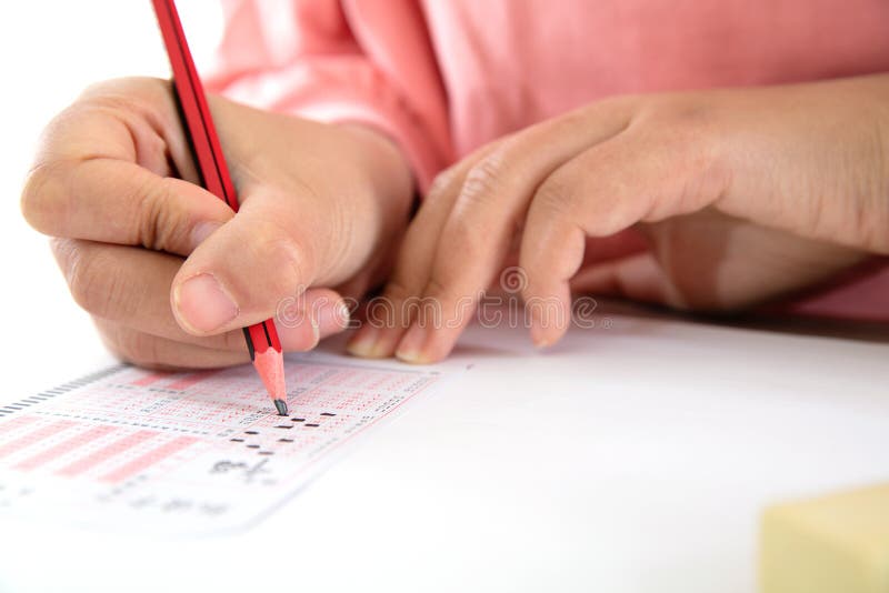 Hand Pencil Scribble Test Answer Sheet Stock Image - Image of education ...