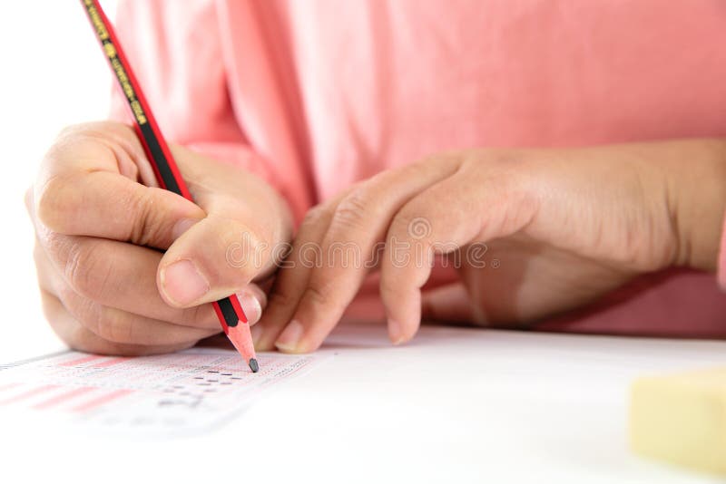 Hand Pencil Scribble Test Answer Sheet Stock Image - Image of answer ...