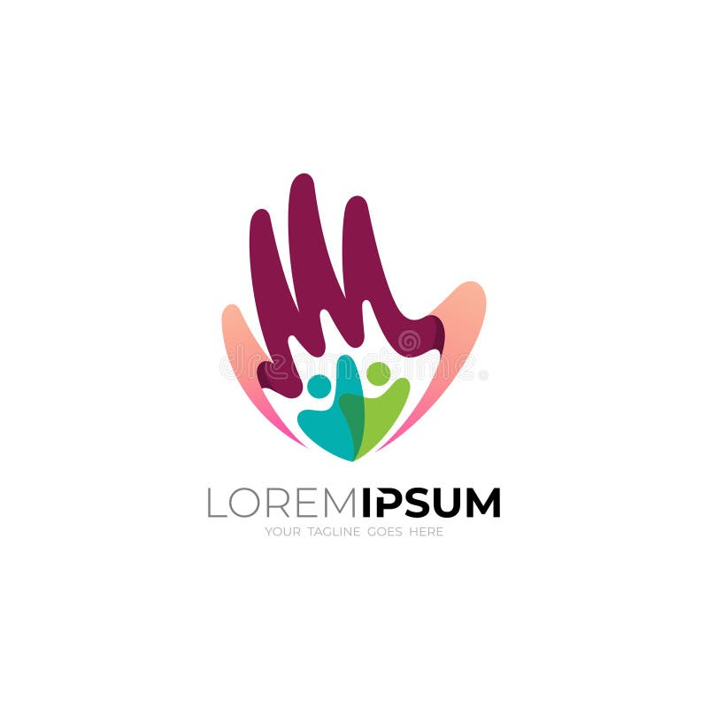 Hand and People Care Design Social, Charity Logos, Unity Stock Vector ...