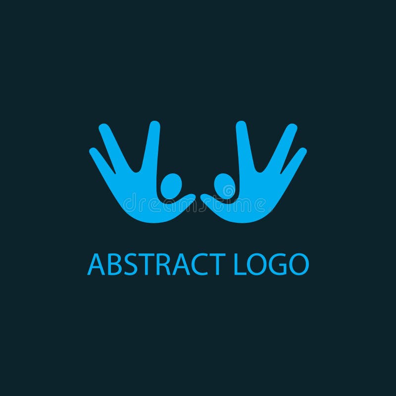 Hand people logo abstract stock vector. Illustration of negative - 97579205