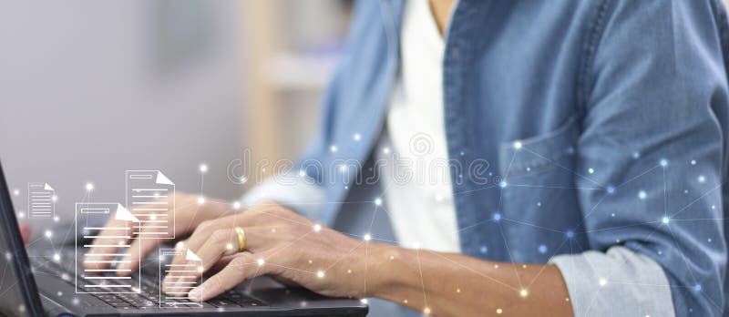 Document Management System Concept Stock Image - Image of businessman ...