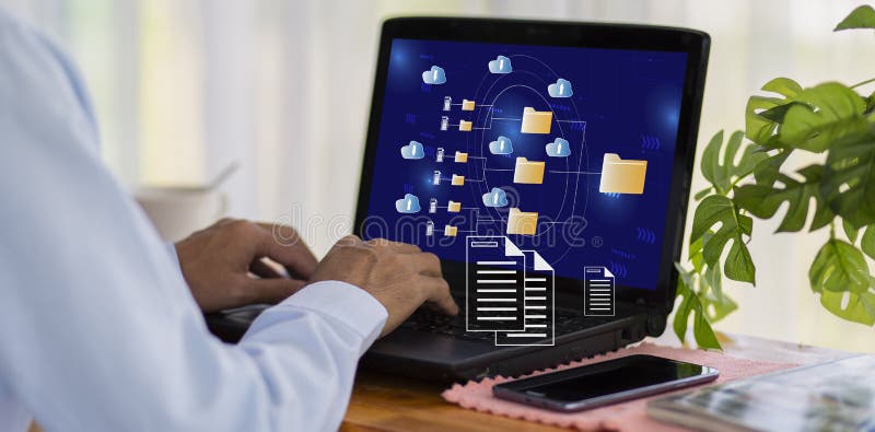 Document Management System Concept with Cloud Computing Stock ...