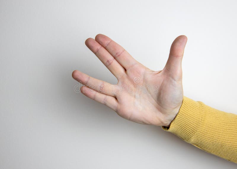 Hand Performing Captain Spock`s Vulcan Salute Stock Image - Image of ...