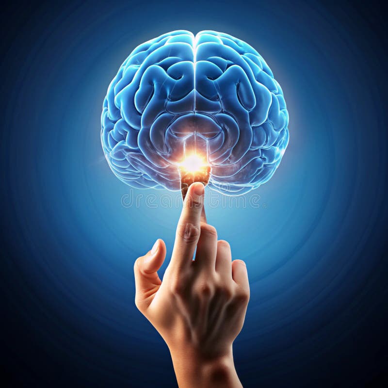 Hand Performing a Gesture To Unlock the Brain Stock Illustration ...