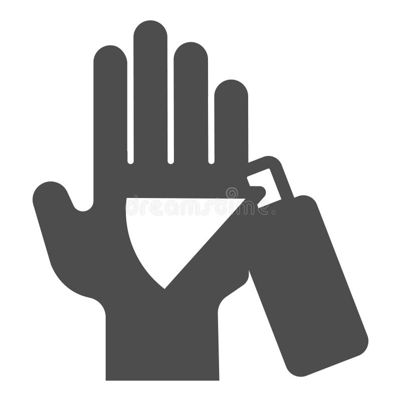 Hand with Perfume Spray Solid Icon, Body Hygiene Concept. Vector ...