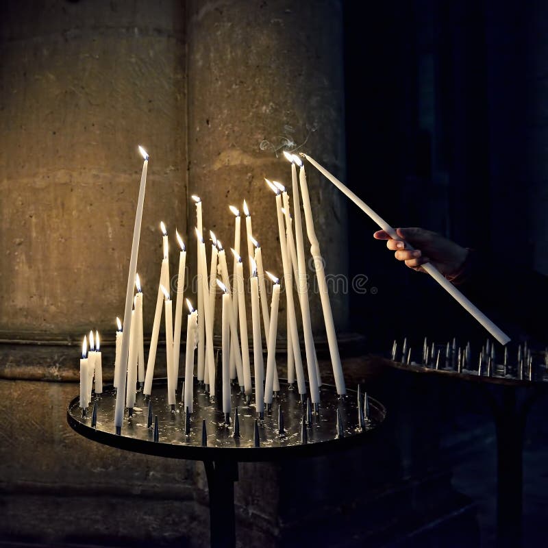 Hand of a Person Offering a Candle Stock Image - Image of person ...