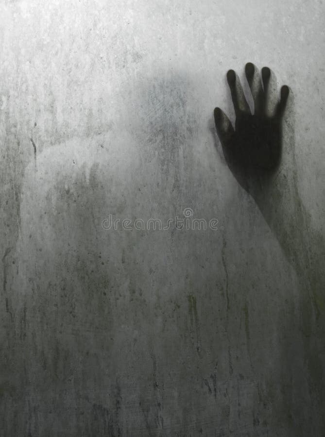 Hand Person Shadow Behind Translucent Mirror Stock Image - Image of ...