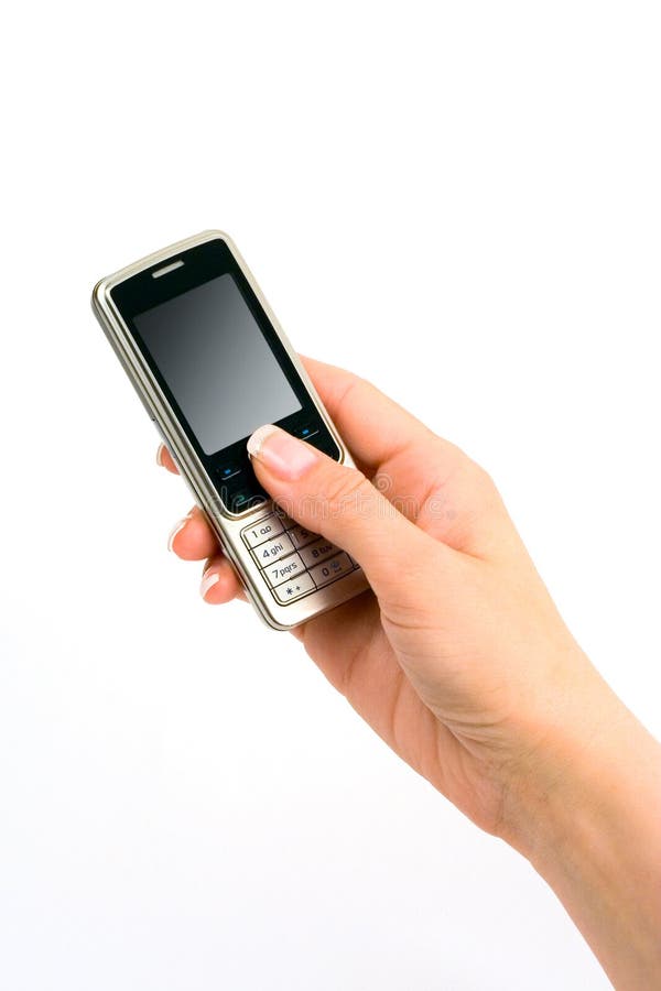 Cell Phone in Hand with Photo Stock Image - Image of hear, button: 11234985
