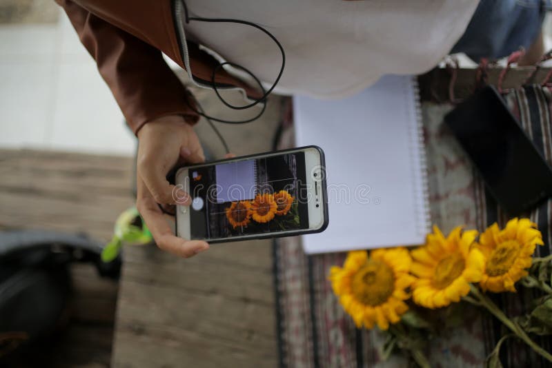 Hand with Phone Camera. Passion Concept. Smartphone Photographer at ...