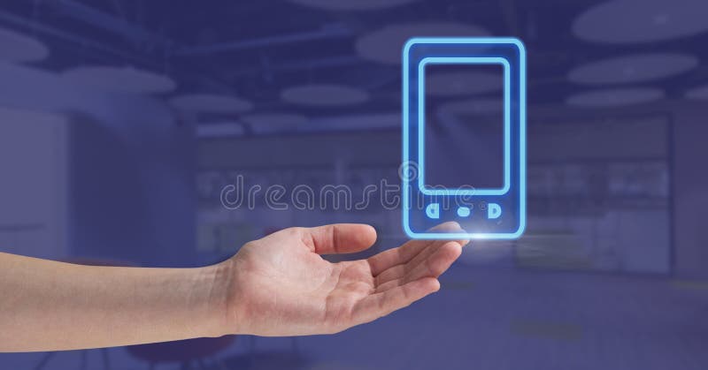 Hand with phone icon stock photo. Image of human, architectural - 109019124