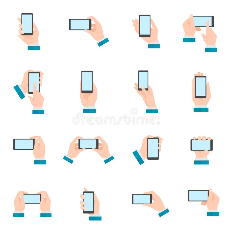 Hand with Phone Icons stock vector. Illustration of mobile - 50165735