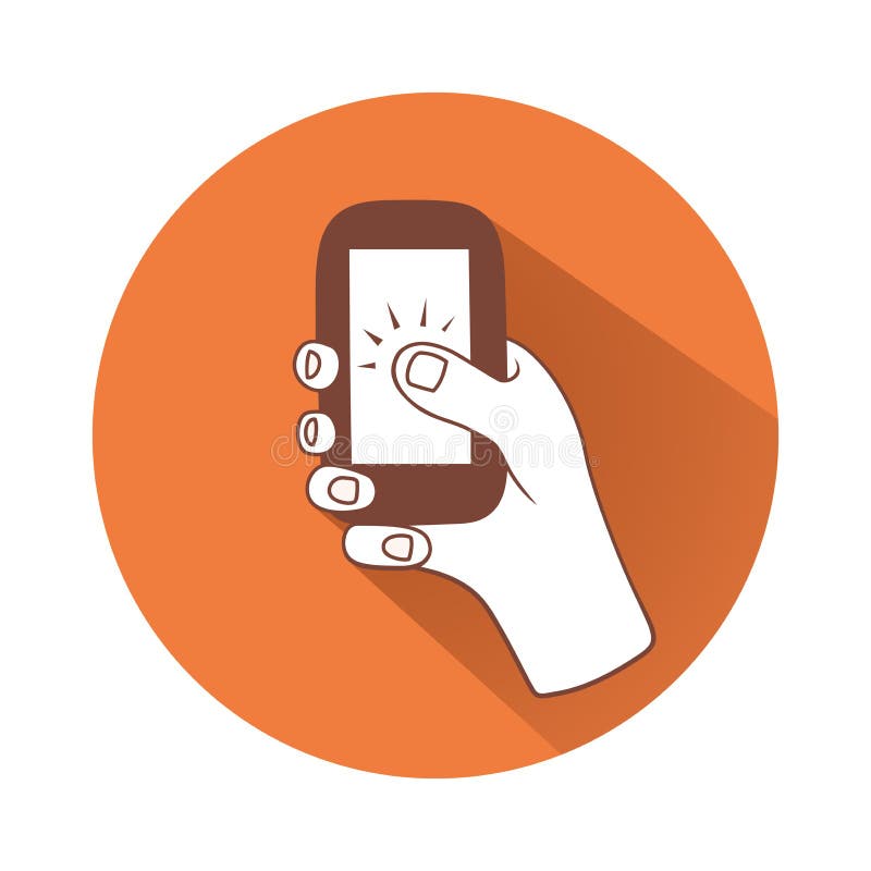 Hand with phone stock vector. Illustration of human, device - 70728643