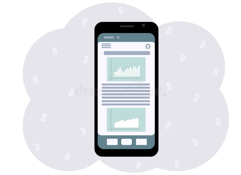 Hand with the Phone. on-screen Charts and Indicators. Business ...