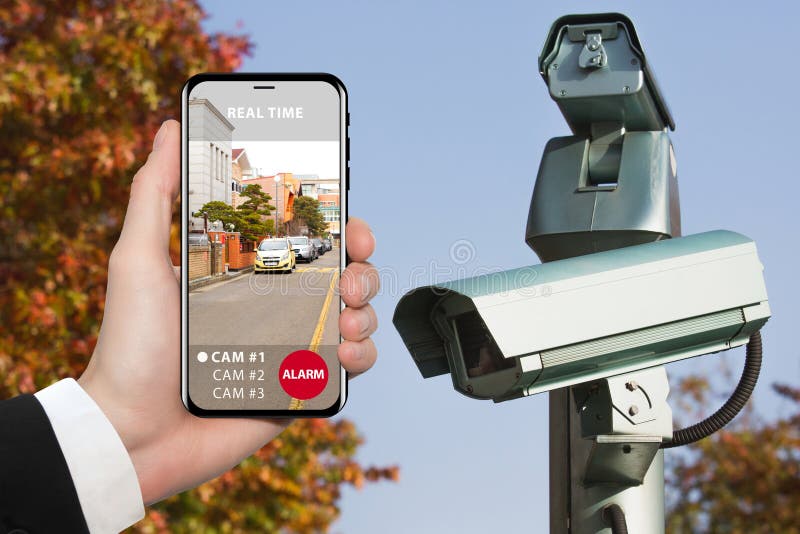 Remote Control Surveillance Camera Stock Photo - Image of perimeter ...