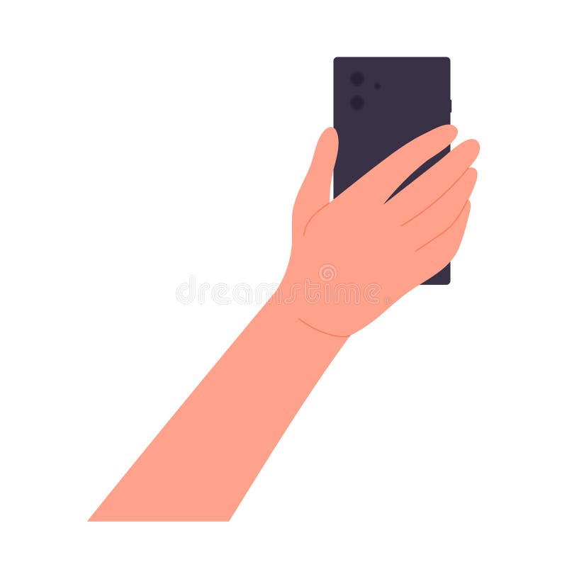 Hand with Phone Showing Screen Stock Illustration - Illustration of ...
