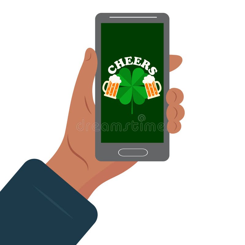 Hand with Phone, St. Patrick S Day Illustration Stock Illustration ...