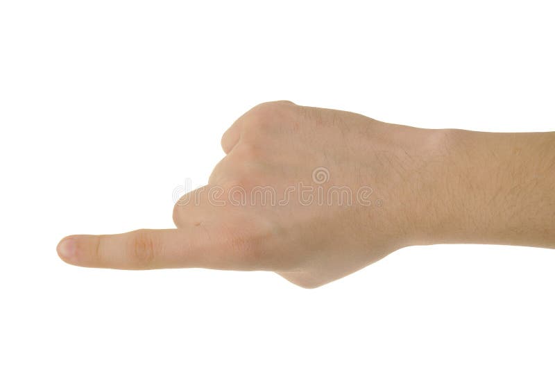 Hand Signs. Male Finger Pointing Down Stock Image - Image of wrist ...