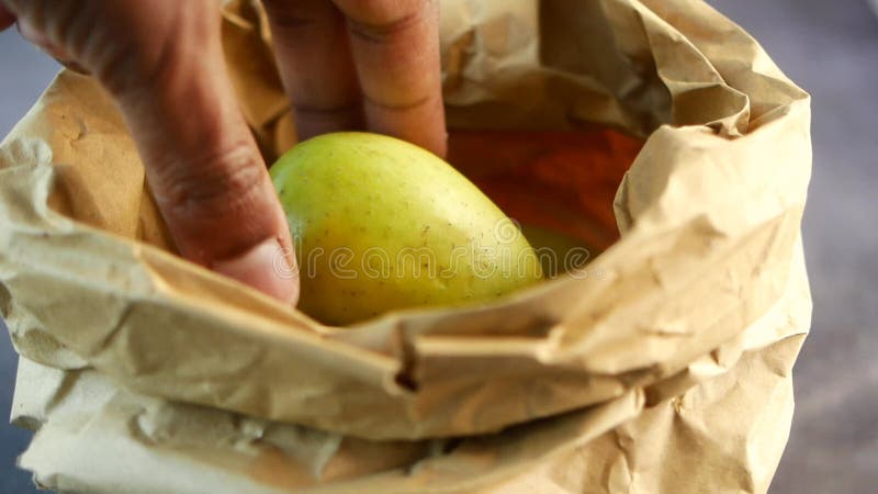Hand Pick Apples from a Paper Packet Stock Video - Video of packet ...