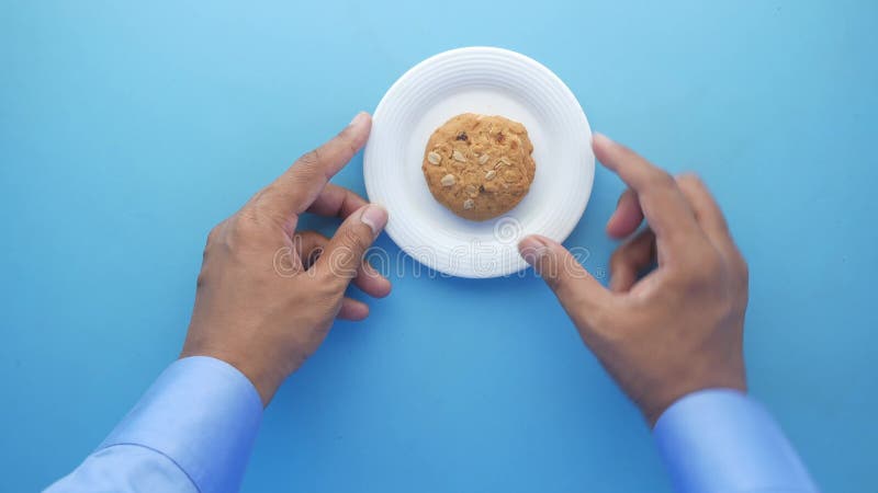 Hand Pick Cookies and Tea on Table , Top View Stock Video - Video of ...