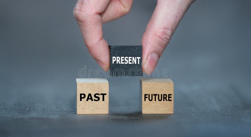 Hand Pick a Cube with the Word Present . Symbol for the Phrase Live in ...