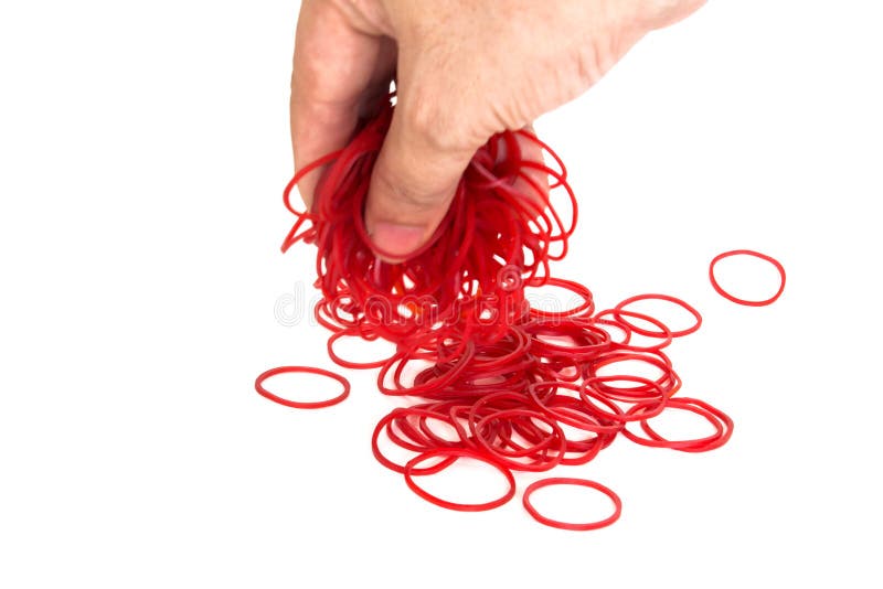 Hand Pick Plastic Band Color Red Stock Image - Image of band, loop ...