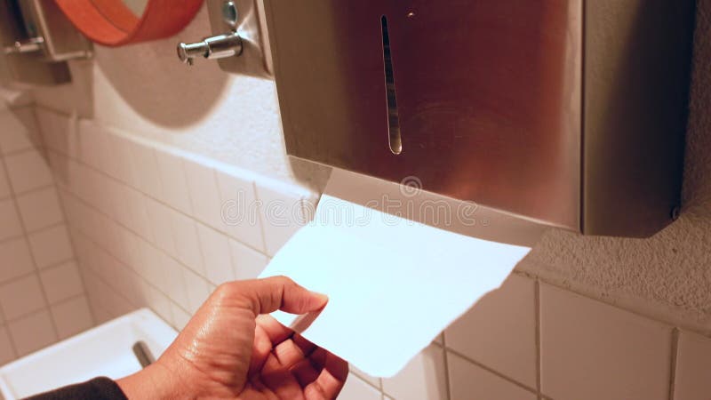 Hand Pick a Tissue from a Restroom Stock Video - Video of hand, user ...