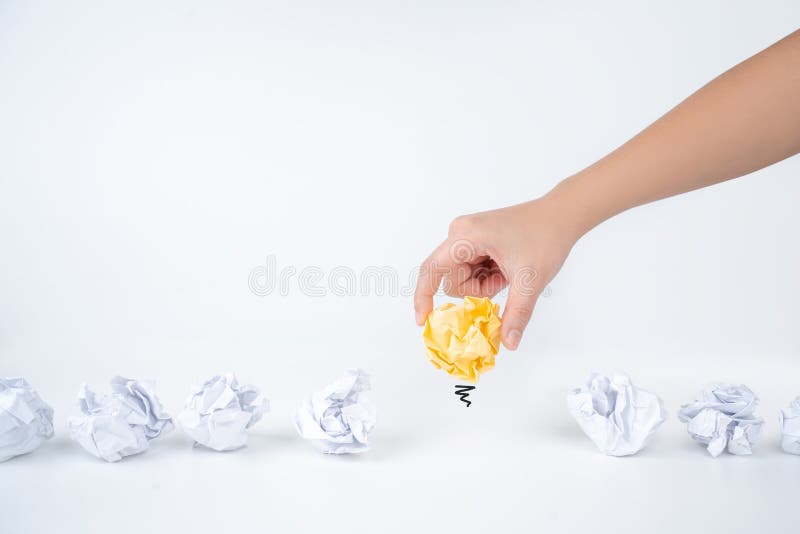 The Hand Picked Bright Crumpled Paper Out of Some Simple Crumpled ...