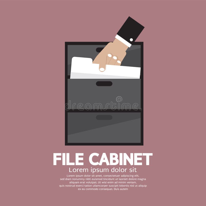 Hand Picking a Document from a File Cabinet Stock Vector - Illustration ...