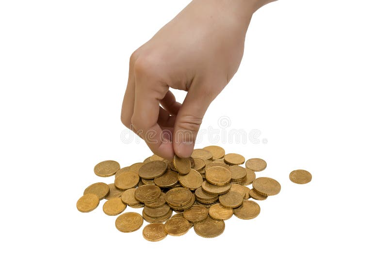 Hand and Euro Coin stock image. Image of loose, hand - 12607005