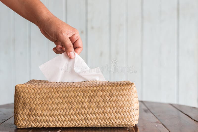 Hand Picking White Piece Tissue Paper from Box Stock Photo - Image of ...