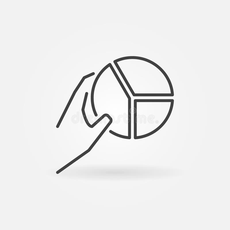 Hand with Pie Chart Vector Concept Icon in Outline Style Stock Vector ...